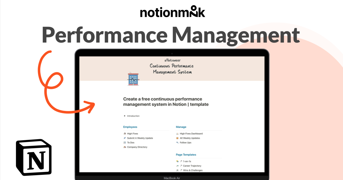 Continuous Performance Management Template by aNotioneer: Improve Employee Performance with Notion