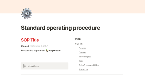 Notion Standard Operating Procedure Template: Streamline Your Workflows