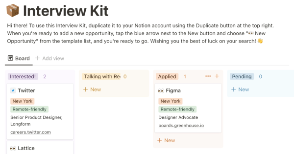 Interview Prep Kit Notion Template by Joey Banks