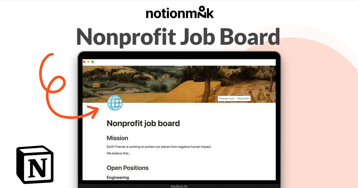 Nonprofit Job Board Template by Notion