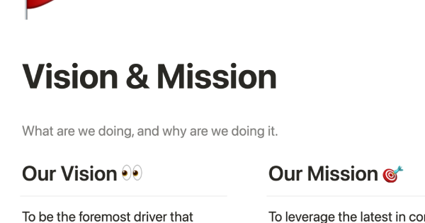 Vision and mission: Free Notion template by Notion