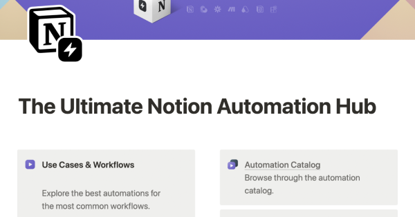 Free Automation Hub Notion Template by Bardeen
