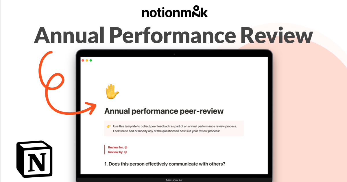 Annual Performance Review: Free Notion template for collecting peer ...