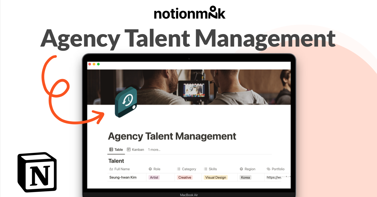 Free Agency Talent Management Notion Template by Rich Peterson