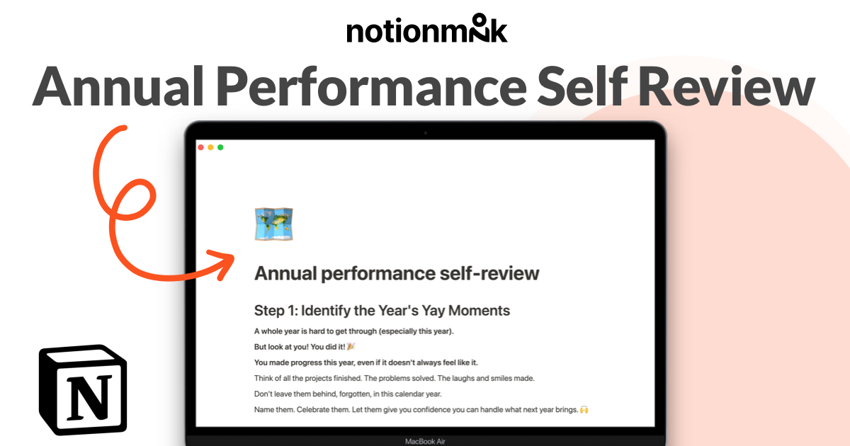 Annual Performance Self-Review: Free Notion template for personal ...