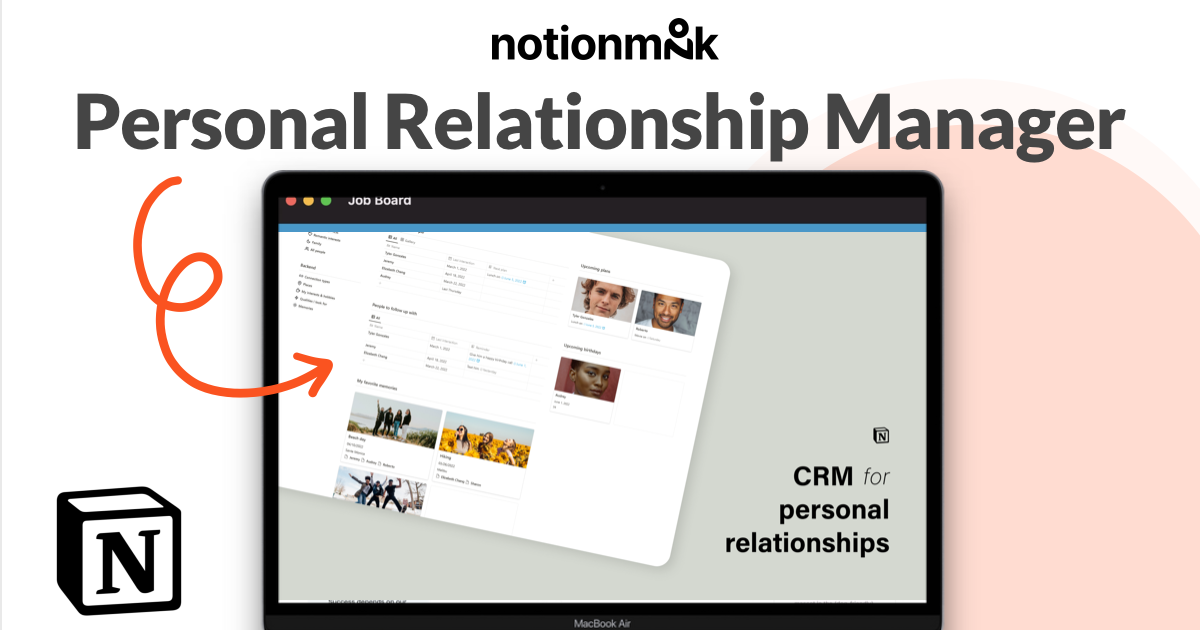 Personal relationship manager: Premium Notion template by Notionium