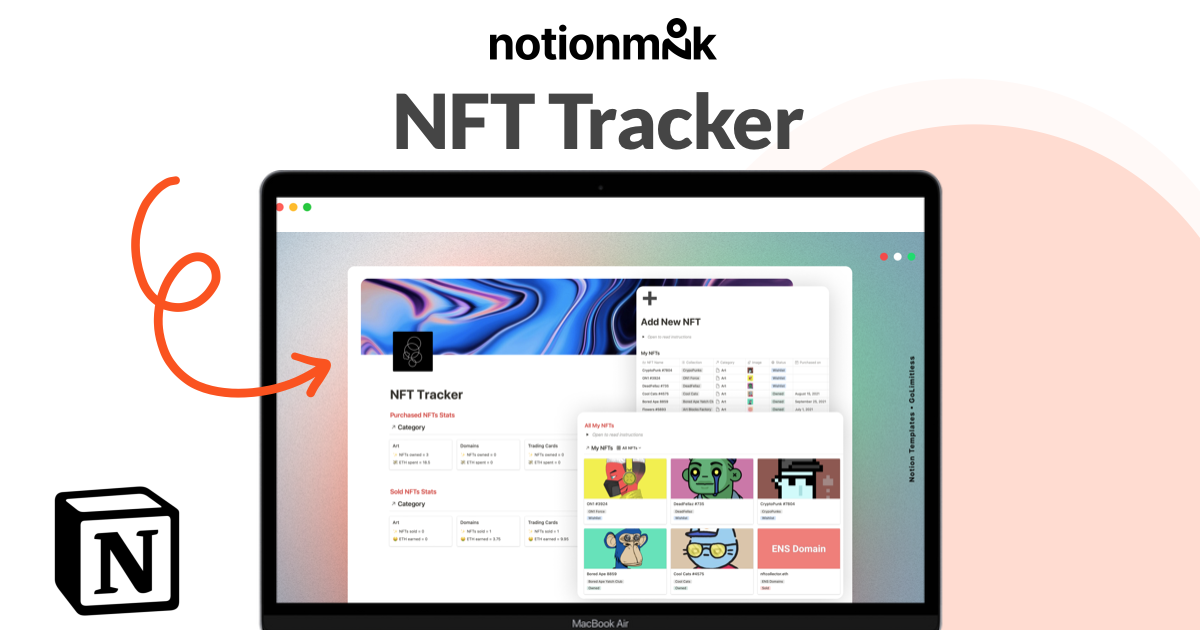 NFT tracker template by Kavisha on Notion