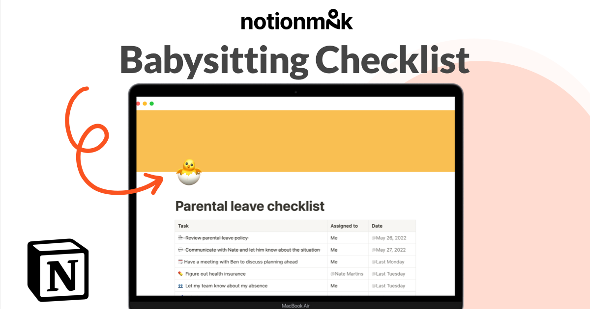 Babysitting Checklist: Free Notion Template for Parenting Tasks