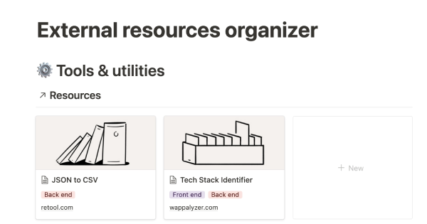 Free Codecademy Resource Organizer template for learners