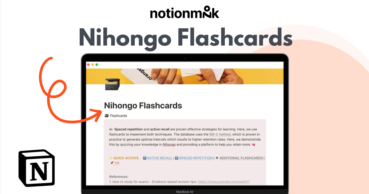 Nihongo Flashcards: Free Notion Template for Improved Learning