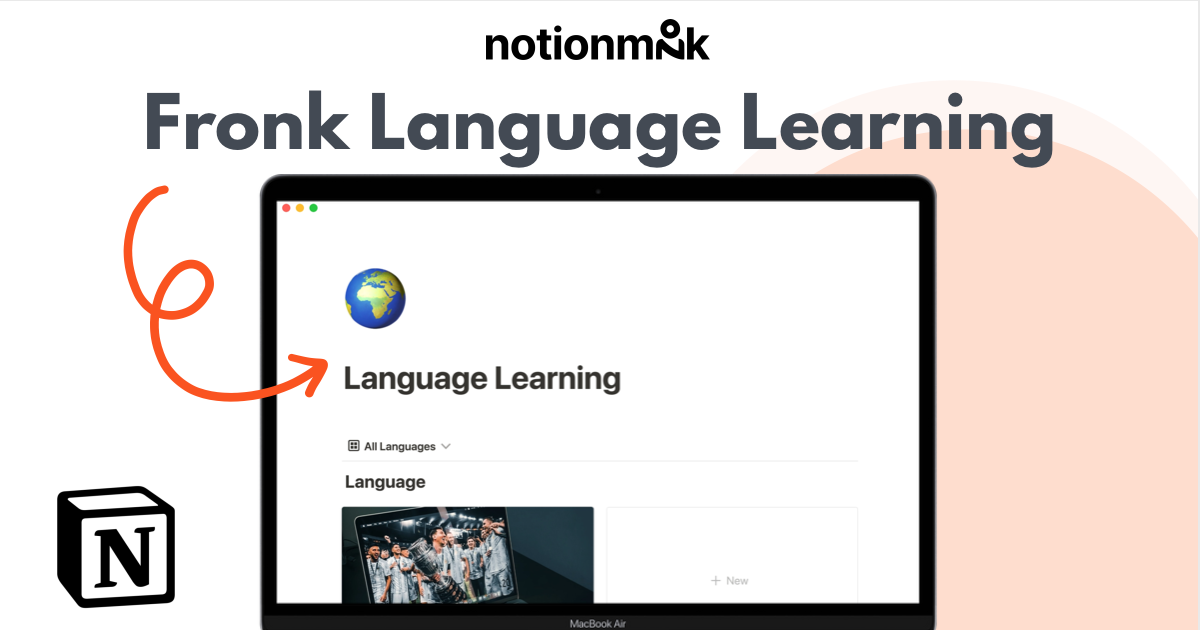 Language Learning Notion template - created by Fronk