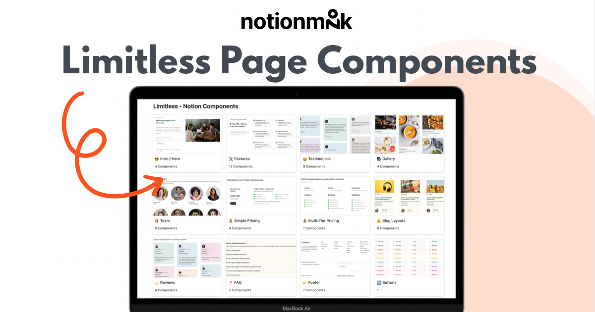 Kavisha's Limitless Page Components Notion template