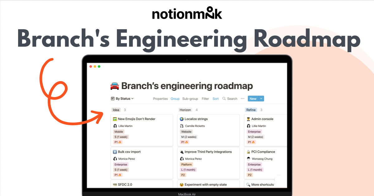 Branch's Engineering Roadmap - Notion template by Branch