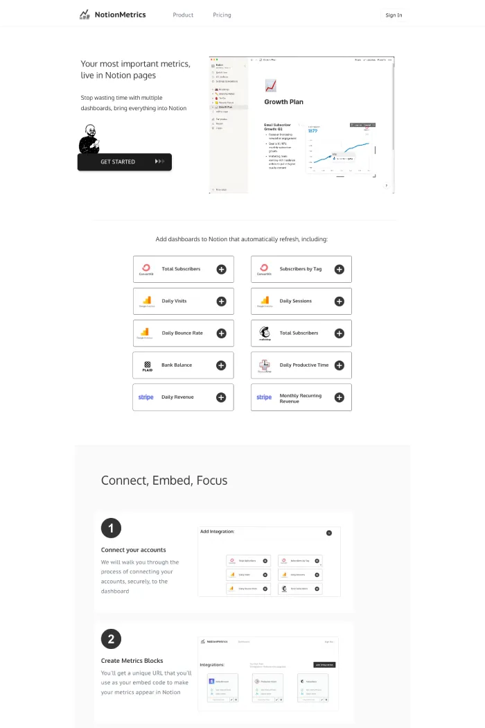 NotionMetrics - Notion App