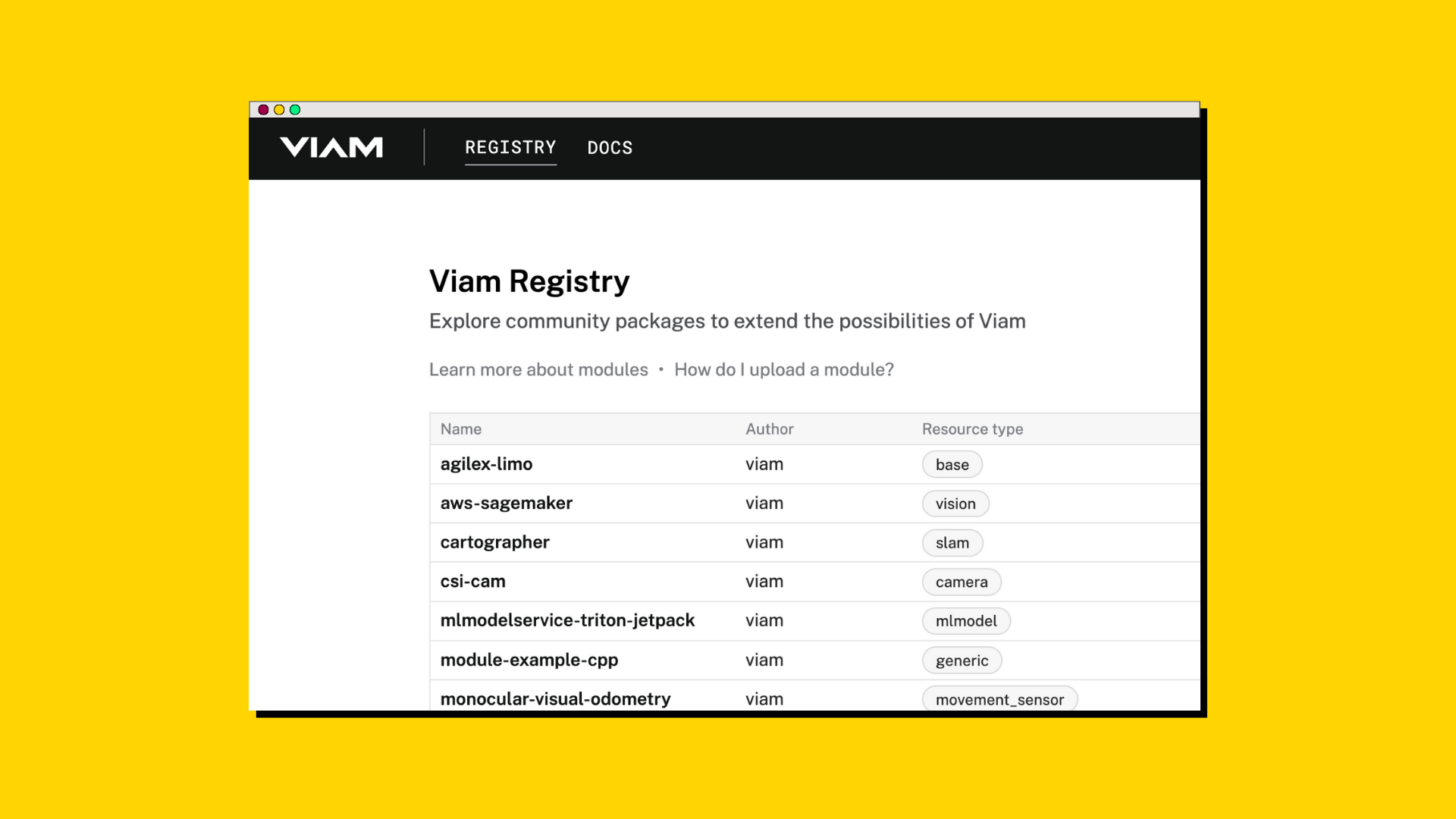 Viam’s Modular Registry—Bringing the Power of Open Source to Hardware