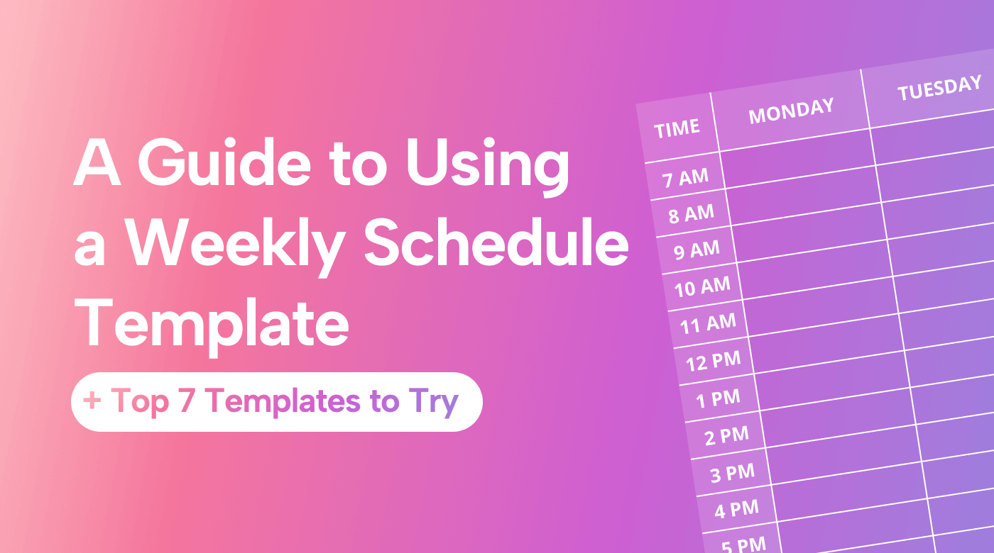 Top 7+ Weekly Schedule Templates to Plan for Success | Motion | Motion