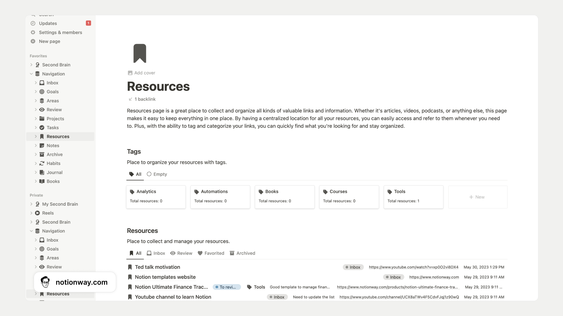 Build a Second Brain in Notion (Award-Winning Template)