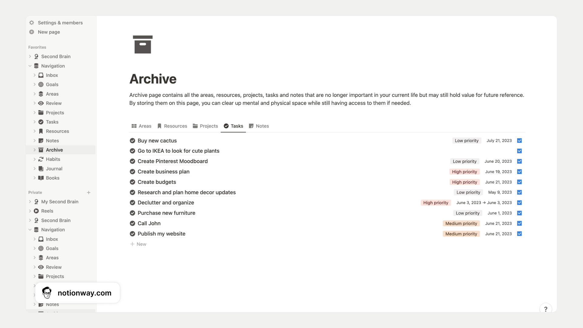 Build a Second Brain in Notion (Award-Winning Template)
