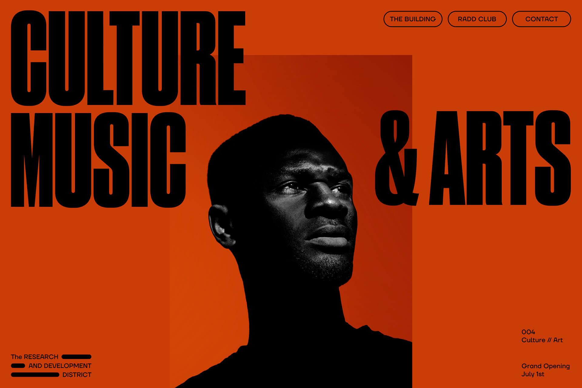 Vivid orange-red and black chunky type web design inspiration ...