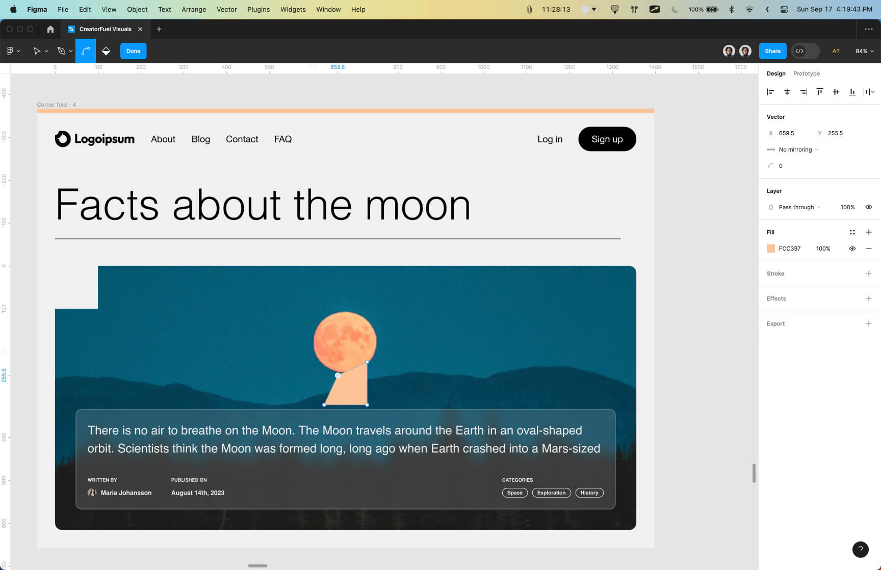 How to add a corner fold in Figma & Webflow