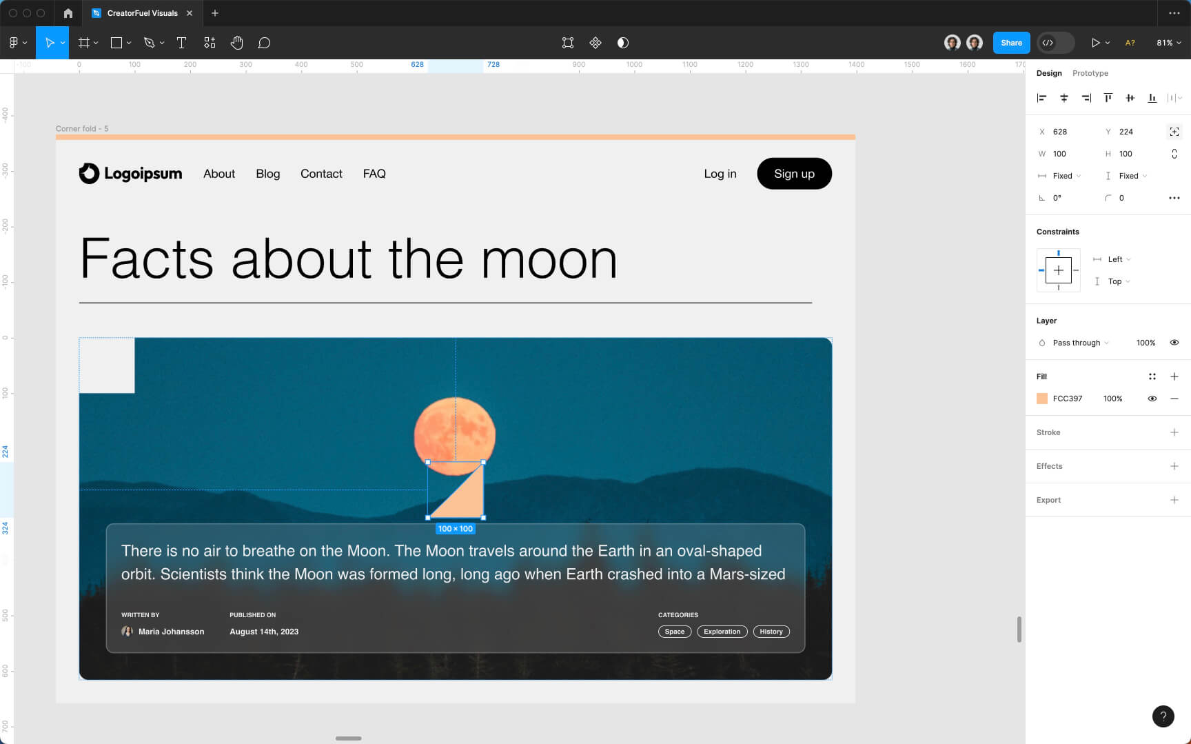 How to add a corner fold in Figma & Webflow