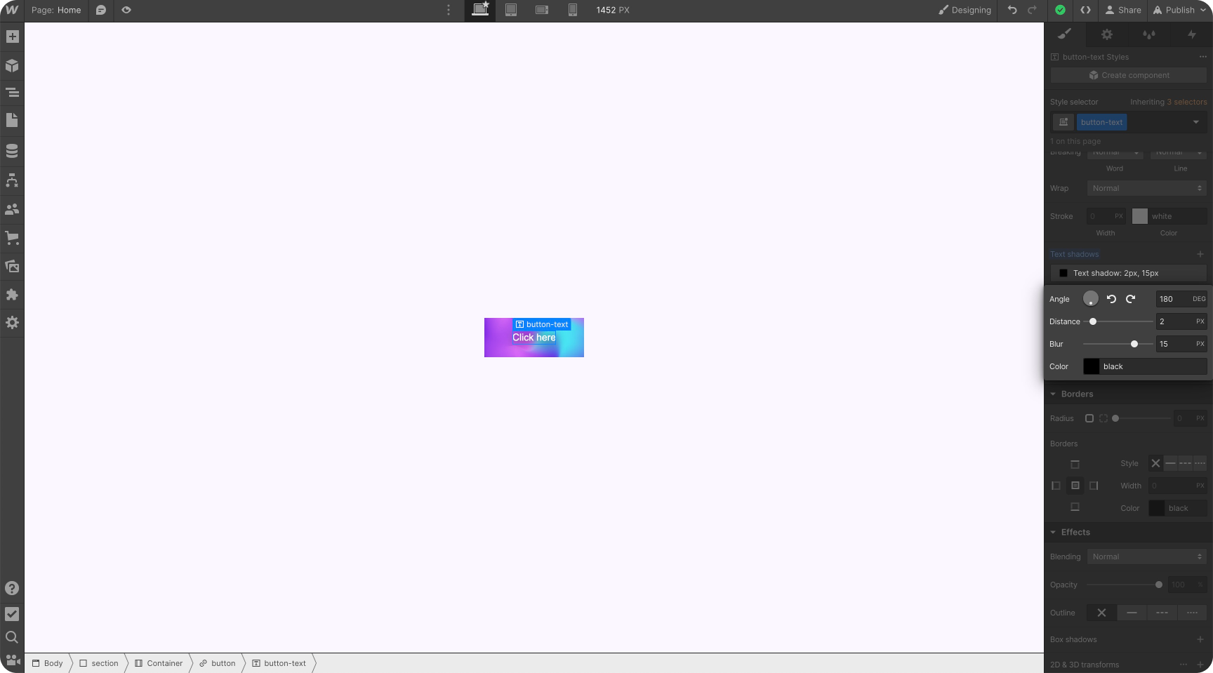 How to create a gradient shadow in Figma & Webflow