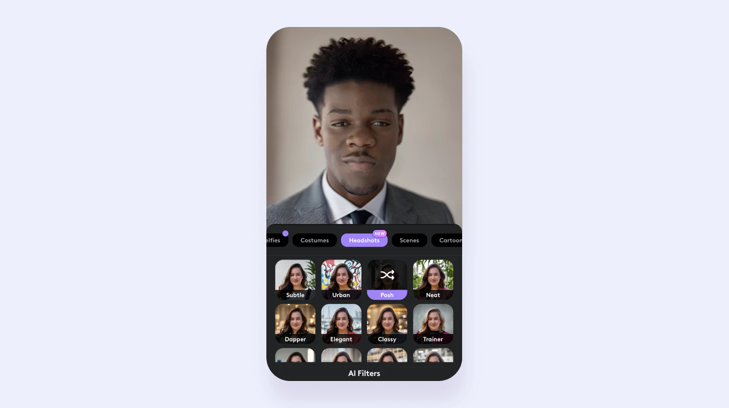 Create stunning AI professional headshots | Photoleap