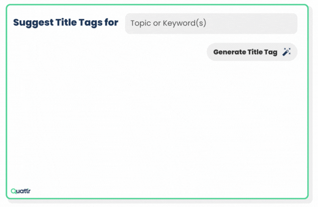 Free AI Title Generator | Quattr