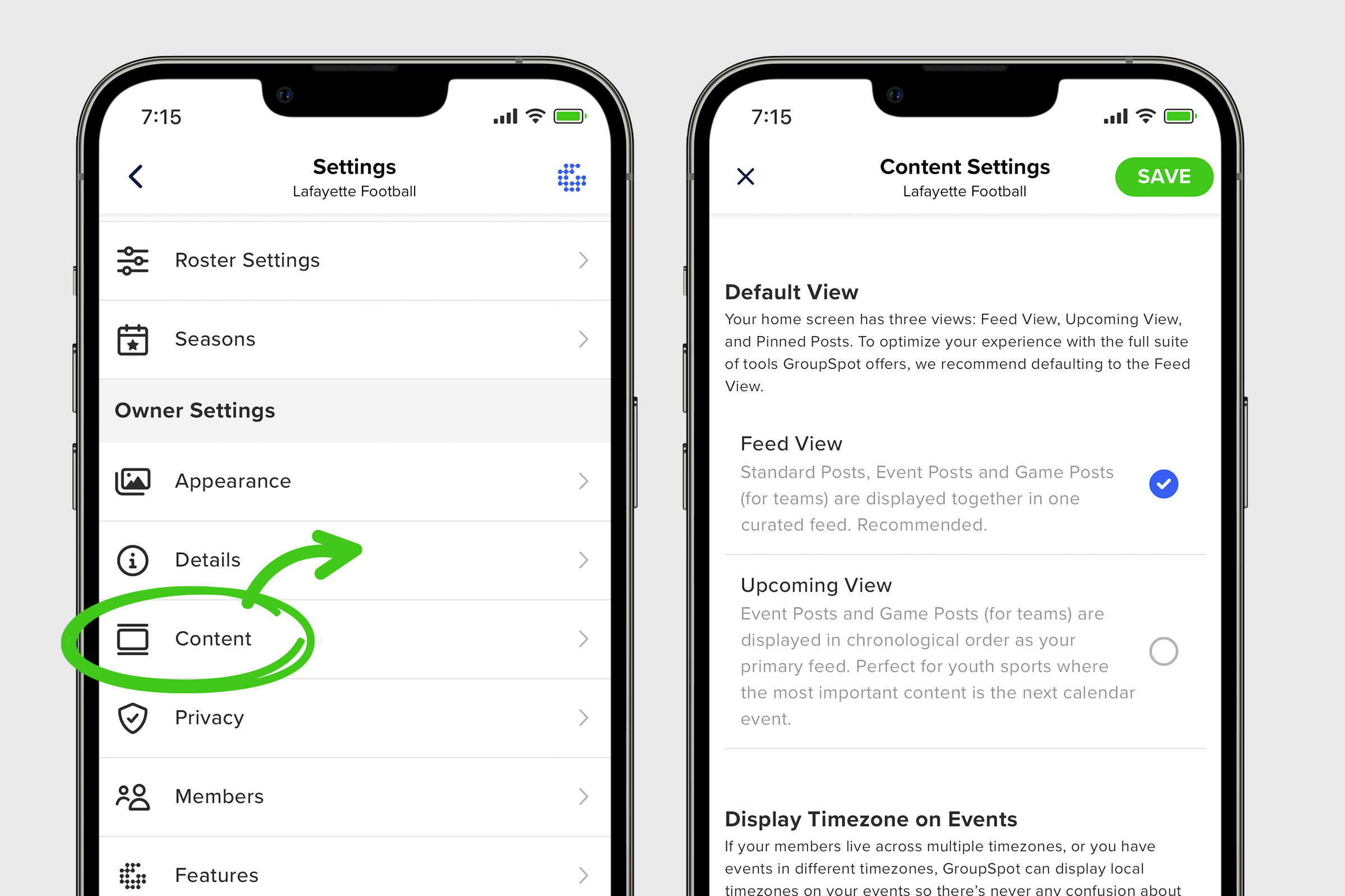 Choosing Your Primary View: Default Feed View vs Alternate Upcoming View