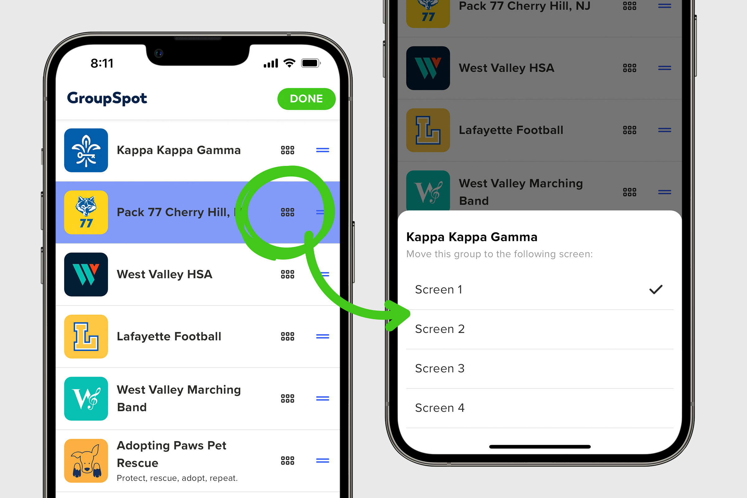 Moving Your Groups on the Same Screen or to Different Screens