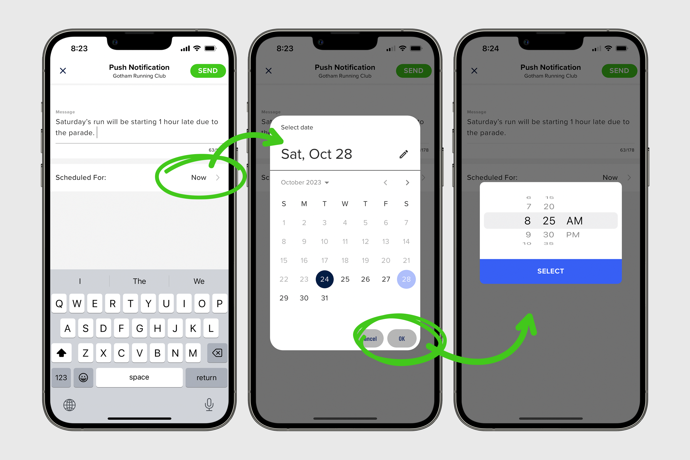 Scheduling a Push Notification, In-App Alert, or Email in the Future