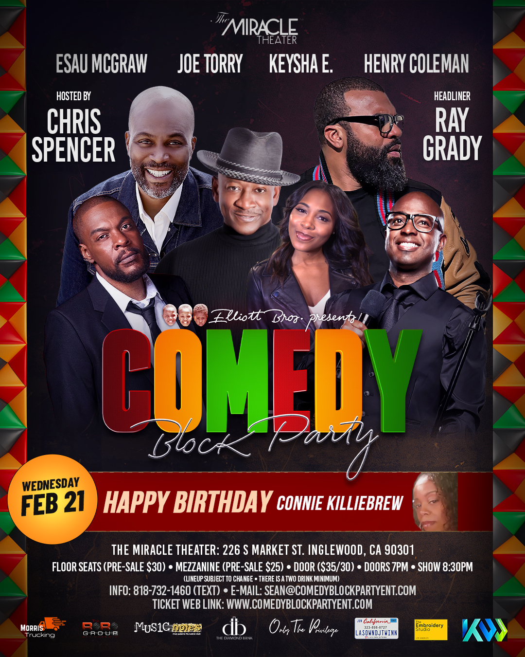 All ELLIOTT BROS PRESENTS COMEDY BLOCK PARTY Shows at the Miracle