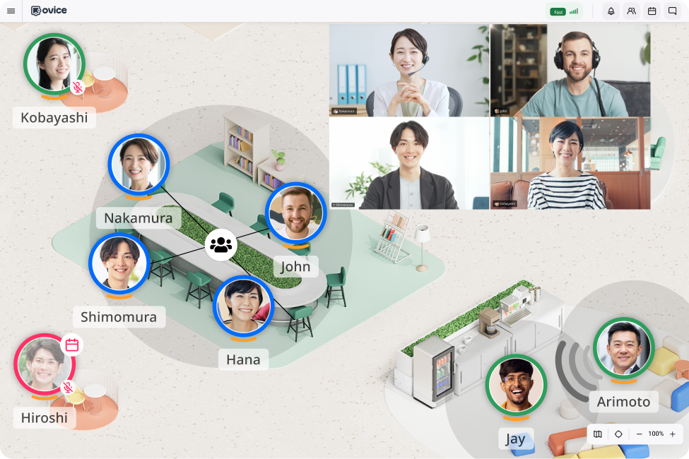 oviceの特徴 | 仮想オフィス(バーチャルオフィスツール)のovice
