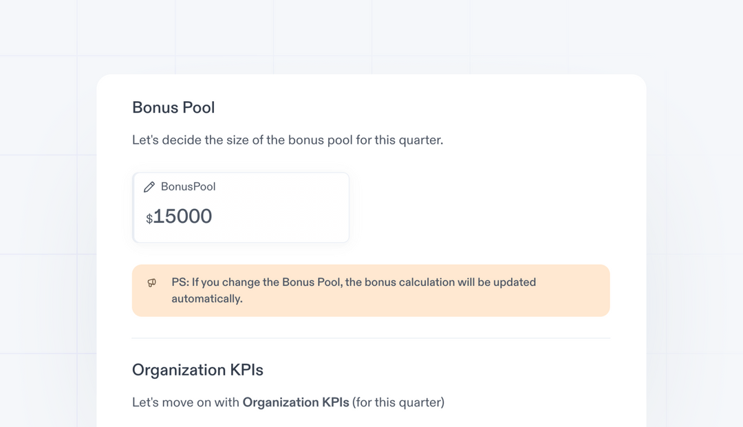Performance Based Bonus Model • Decipad Templates