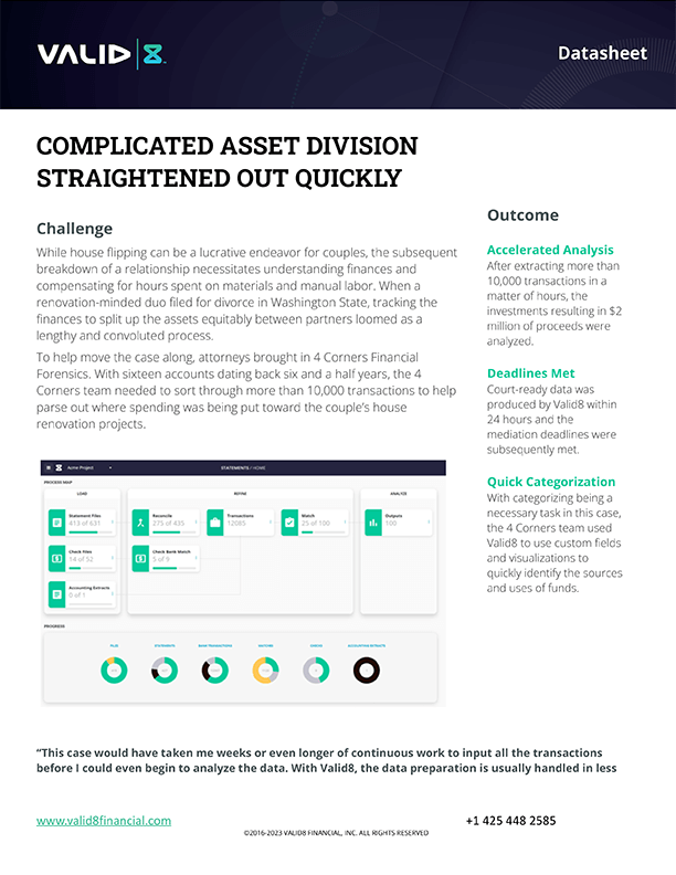 Valid8 case study: Complicated Asset Division Straightened Out Quickly ...