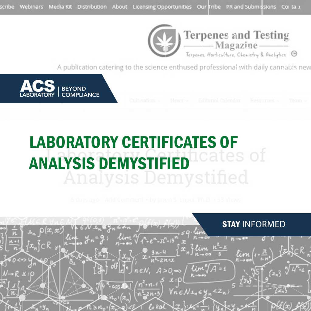 Laboratory Certificates of Analysis Demystified