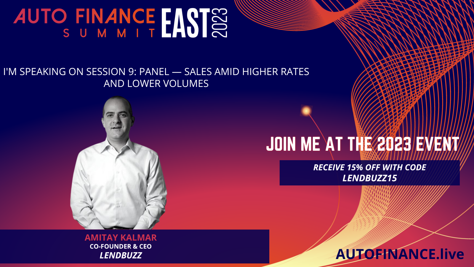 Lendbuzz CEO Amitay Kalmar at the the 2023 Auto Finance Summit