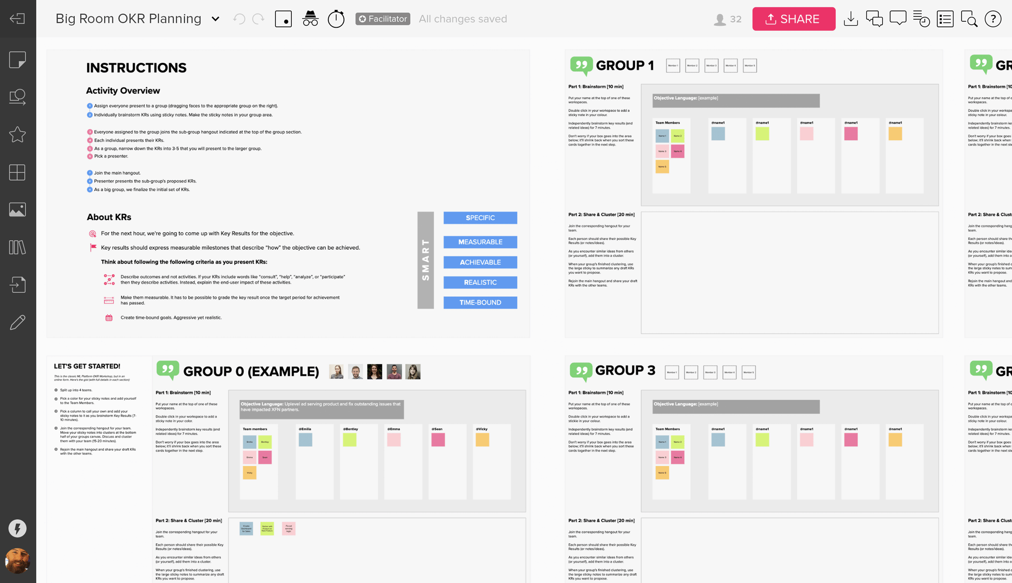 Big room OKR planning Template | MURAL