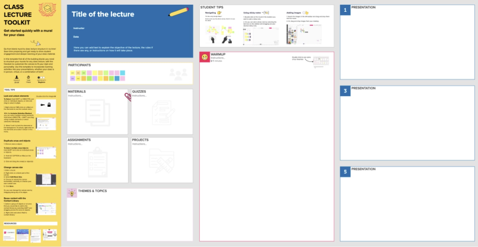 Class lecture toolkit template | Mural