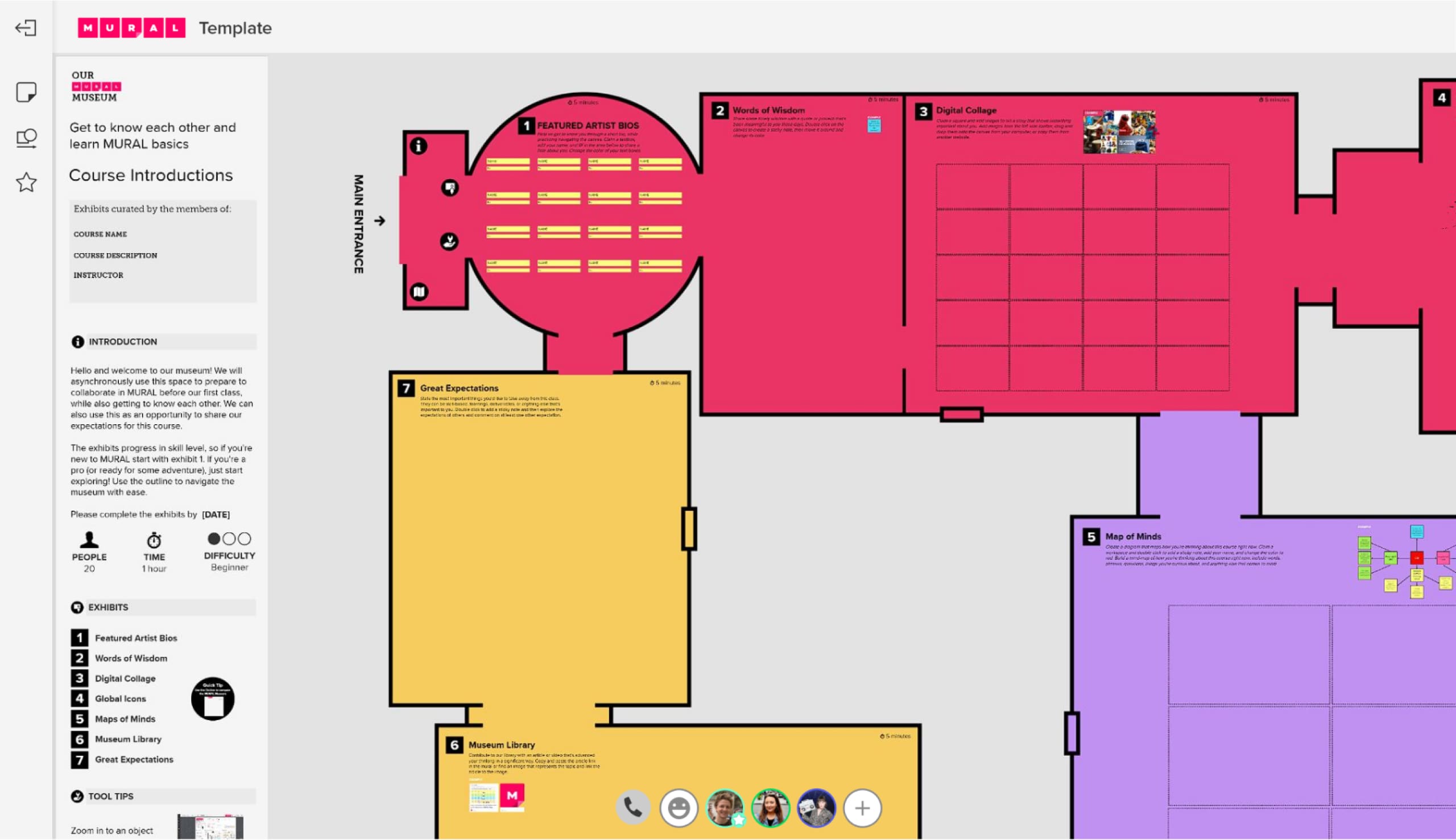 Course introductions template | Mural