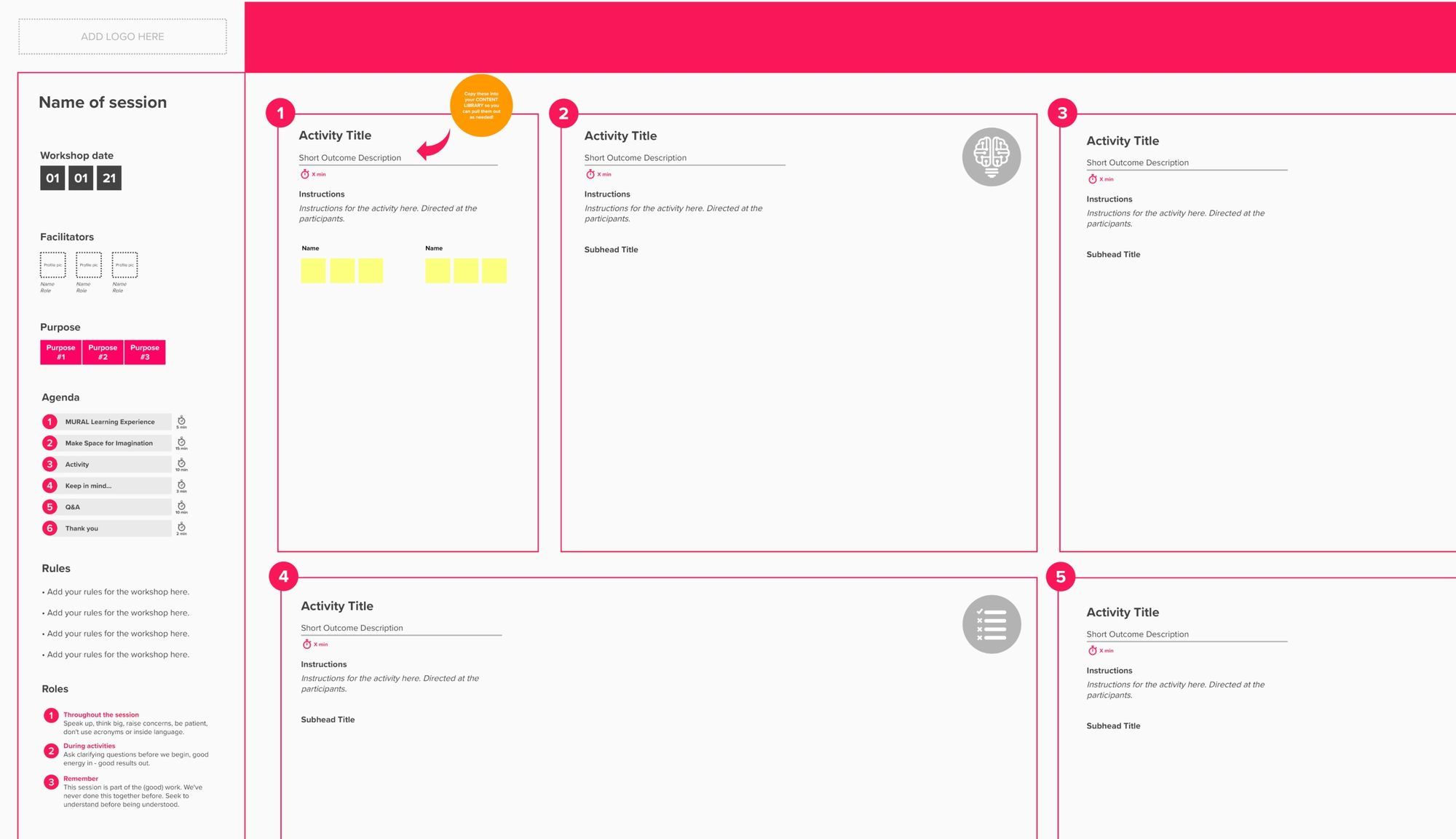 Quick-start workshop Template | MURAL