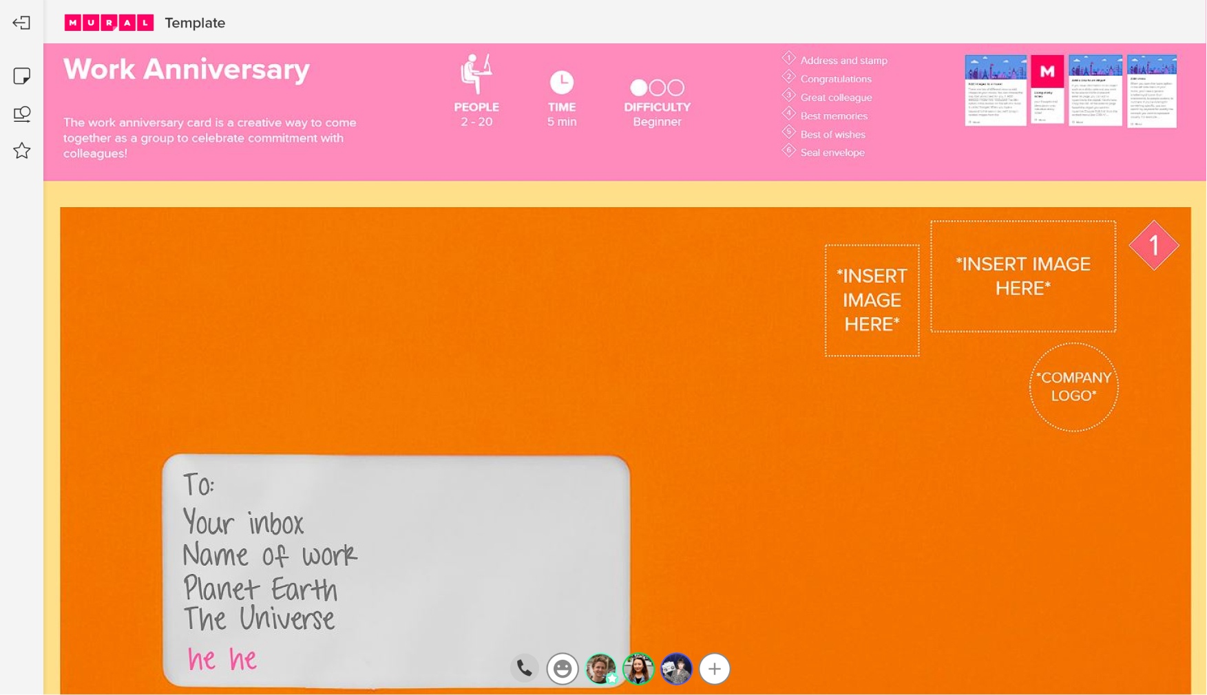Work Anniversary Template Mural
