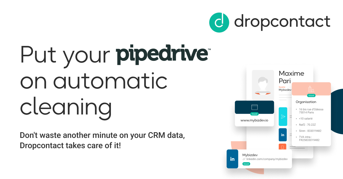 Dropcontact: the Email Finder directly integrated with Pipedrive