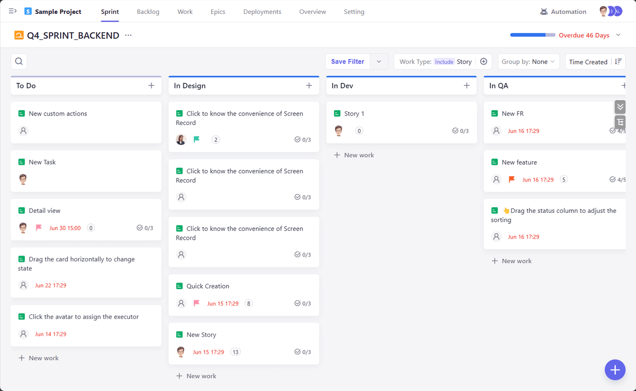 Leiga Features - Project Management Software
