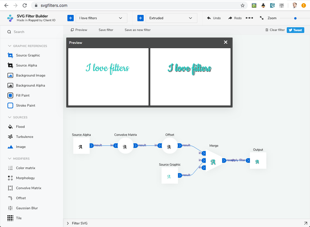 Introducing an SVG Filter Builder