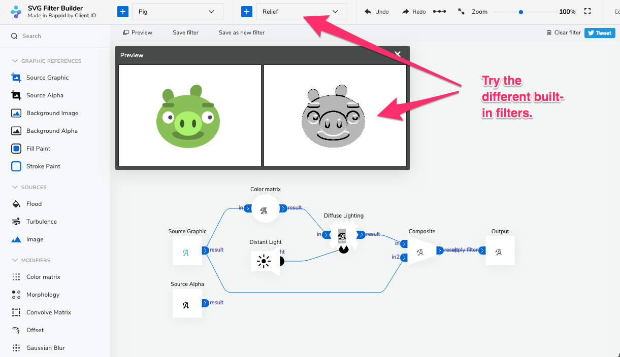 Introducing an SVG Filter Builder