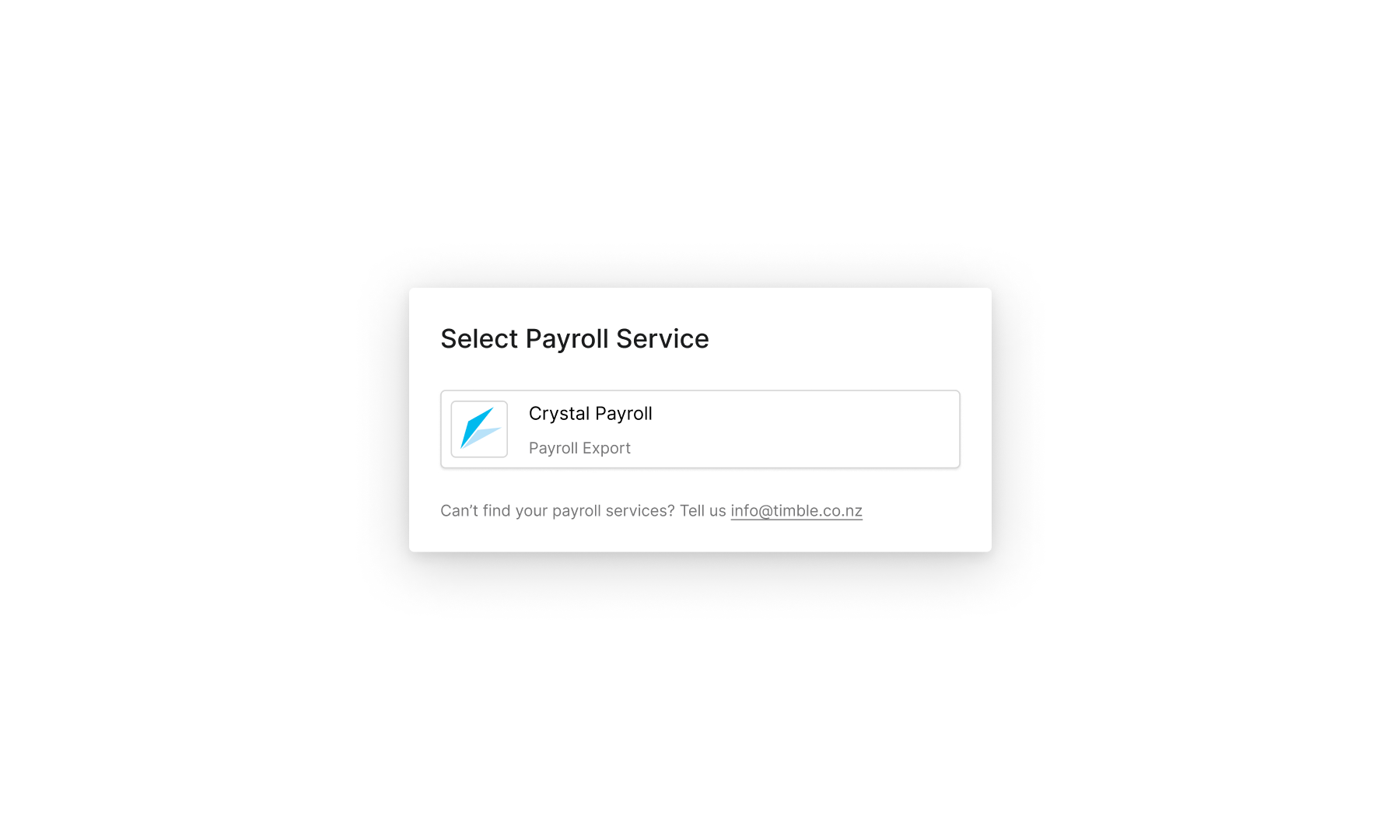 Crystal Payroll Integration - Timble