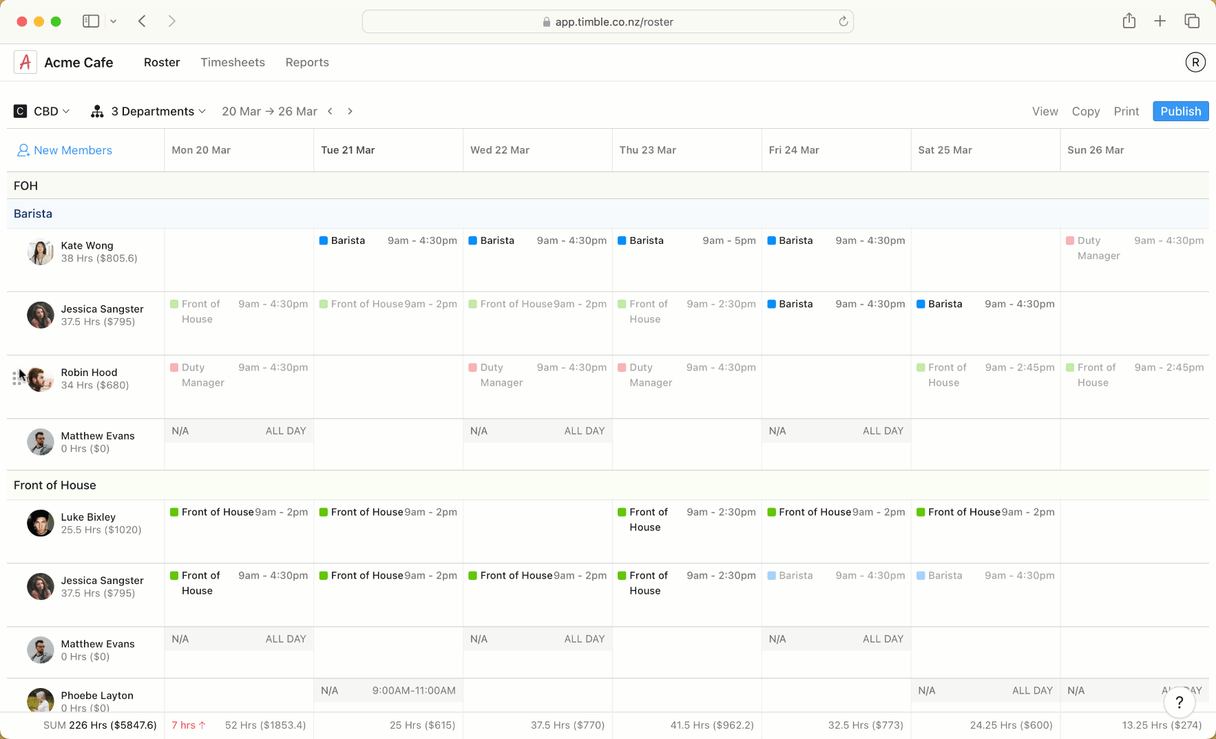 Change Member Sequence in Roster Role View - Timble