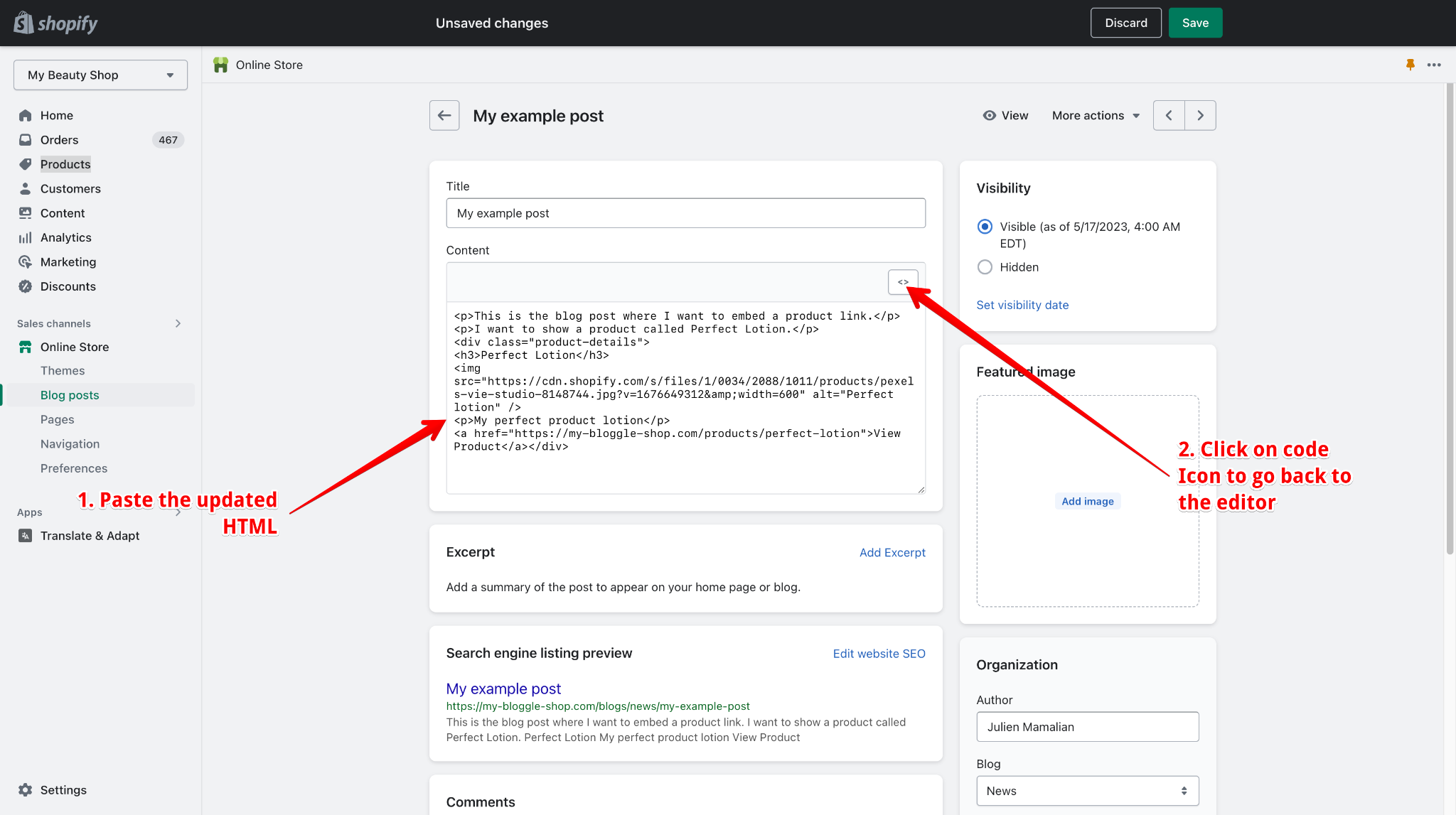 How to Add Products to Shopify Blog Posts? [2024 Tutorial]