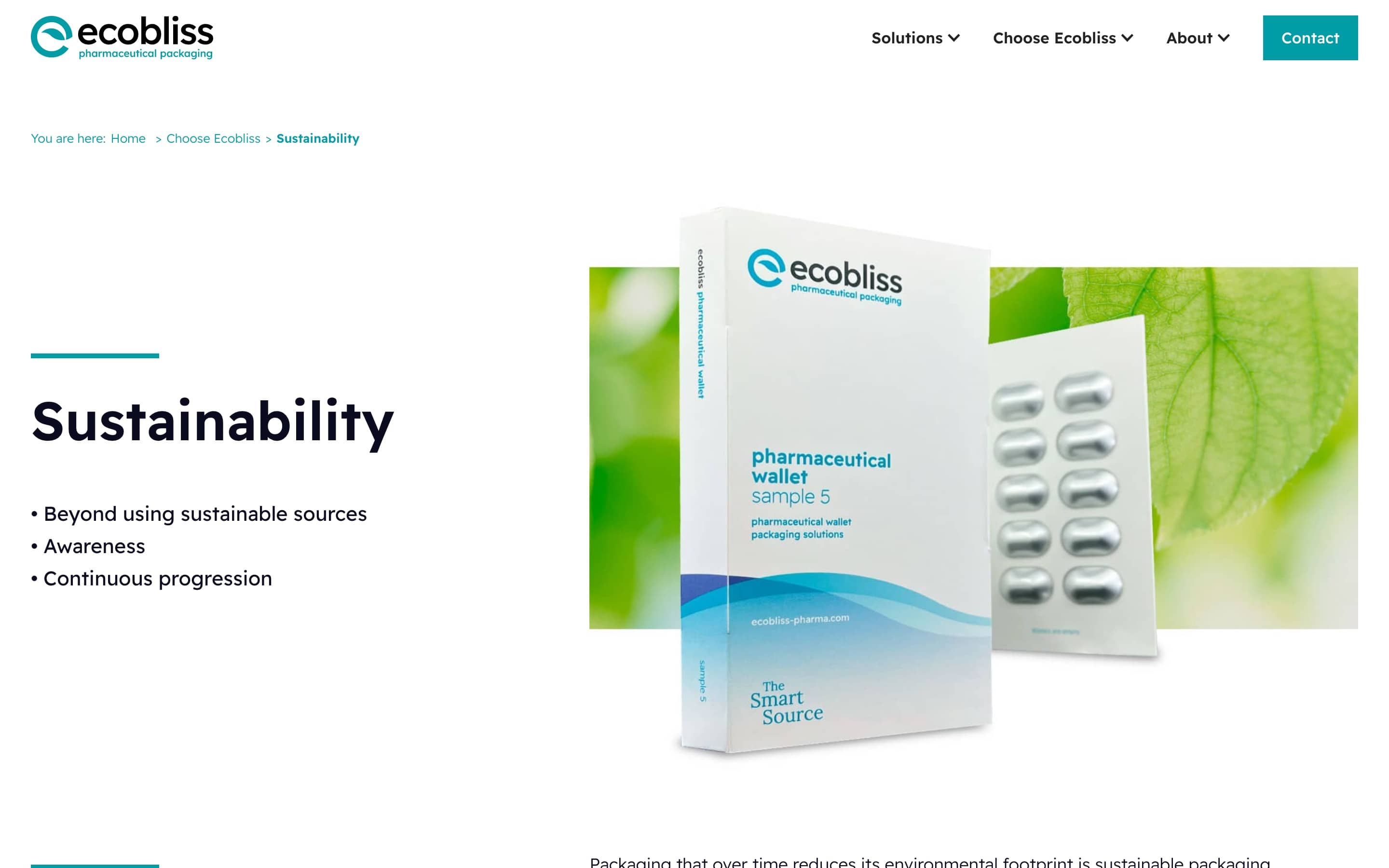 Sustainability | Ecobliss Pharmaceutical Packaging